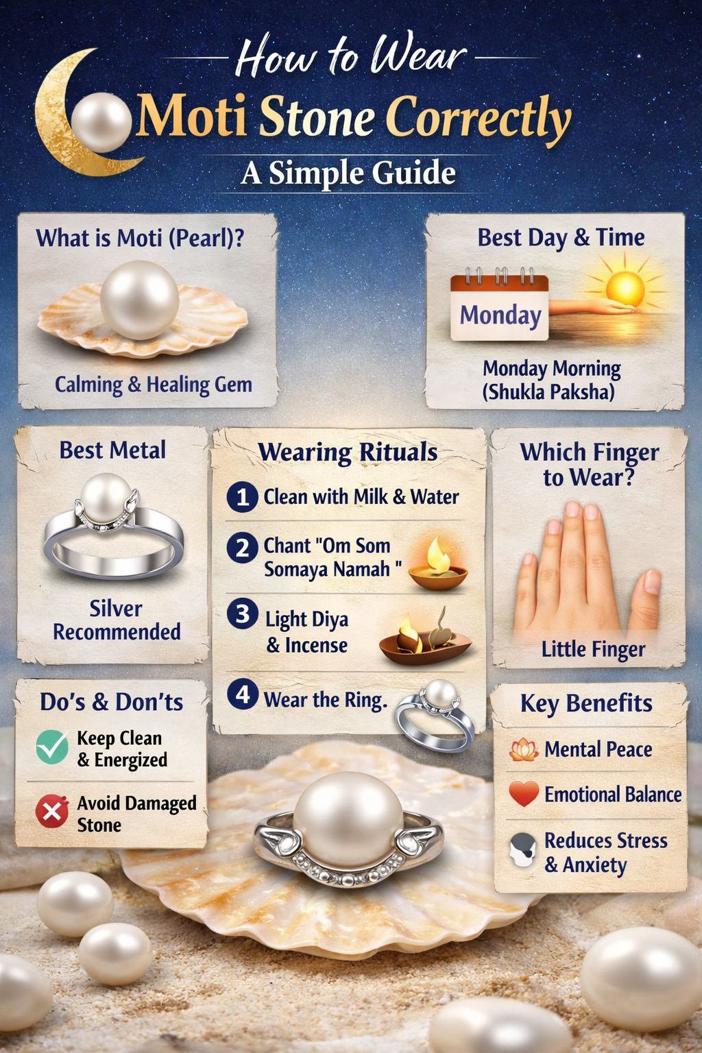 How to Wear Moti Stone Correctly: A Simple Guide – White Aura Vastu Store