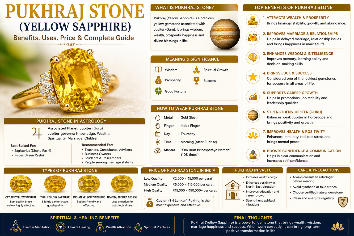 benefits of pukhraj stone – White Aura Vastu Store