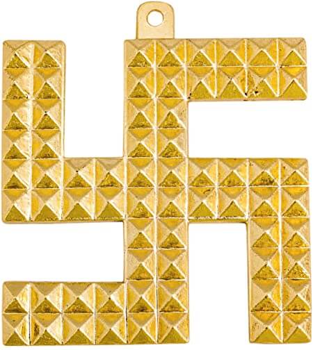 Energised Brass Wall Hanging Swastik Pyramid – White Aura Vastu Store